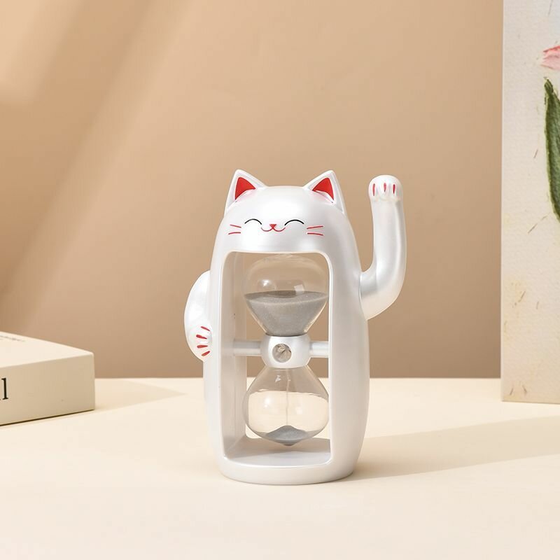 Модные песочные часы в виде кошки-талисмана на 15/30 минут, персонализированные, для снятия стресса, новогоднее украшение для гостиной и кабинета, роскошные и привлекательные.