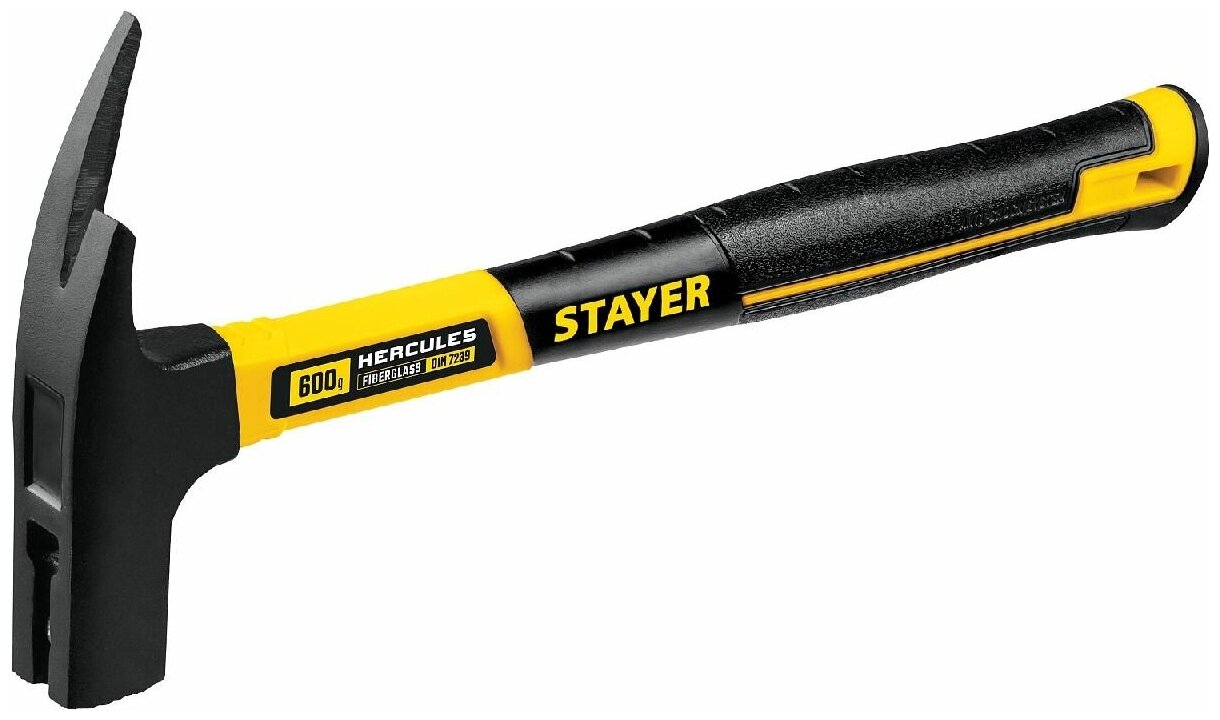 Молоток кровельщика STAYER Hercules 600 г с фиберглассовой рукояткой индукционная закалка магнитом и противоскользящим покрытием