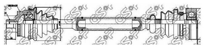 Привод в сборе AUDI A4 I-II/VW PASSAT V 1.6-2.0 94-05 лев. +ABS