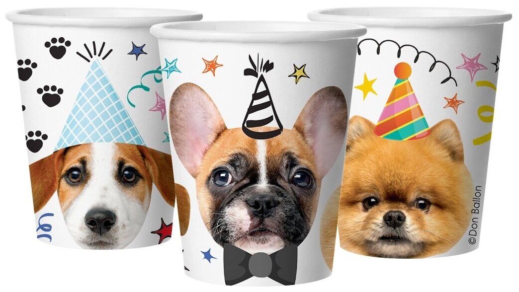 Стаканы (250 мл) Собачки, 6 шт.