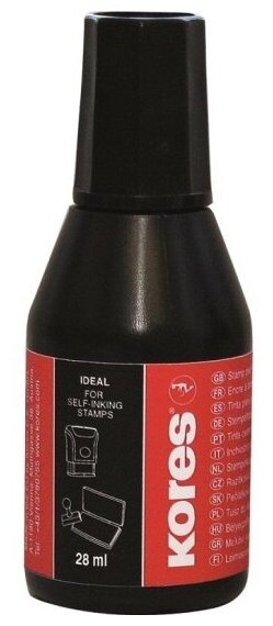 Краска штемпельная Kores черная 71334