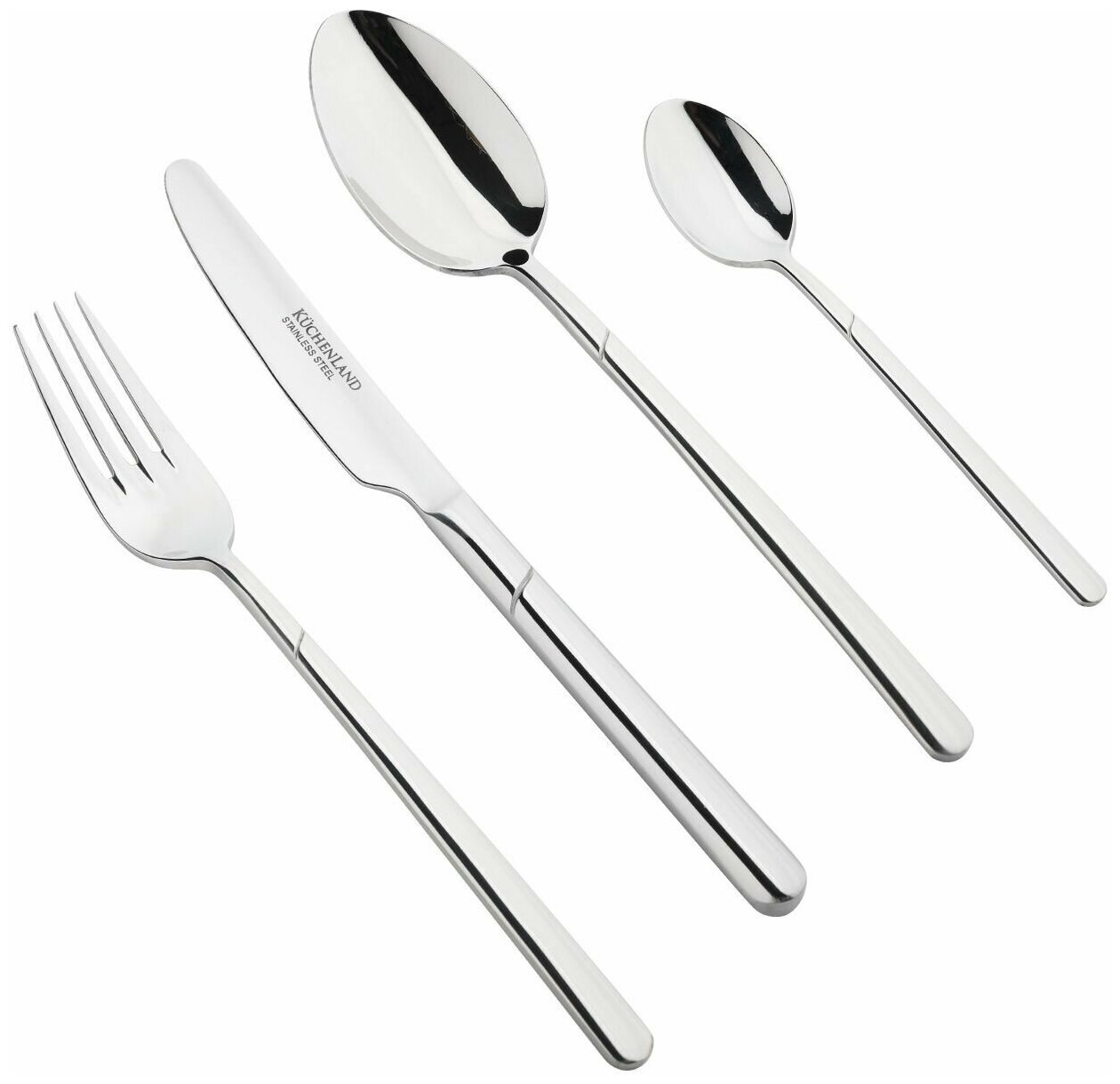 Столовые приборы, Kuchenland, 6 перс, 24 пр, сталь, Helsinki