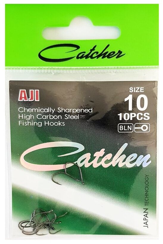 Крючок "Catcher" AJI Size 10 (1 пакетик)