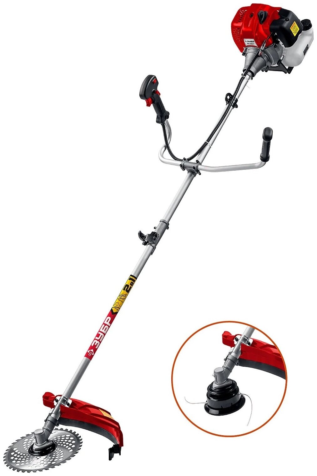 ЗУБР КРБ-2500-Р бензокоса, 2.5 кВт / 3.3 л. с, 52 см3, разборная штанга