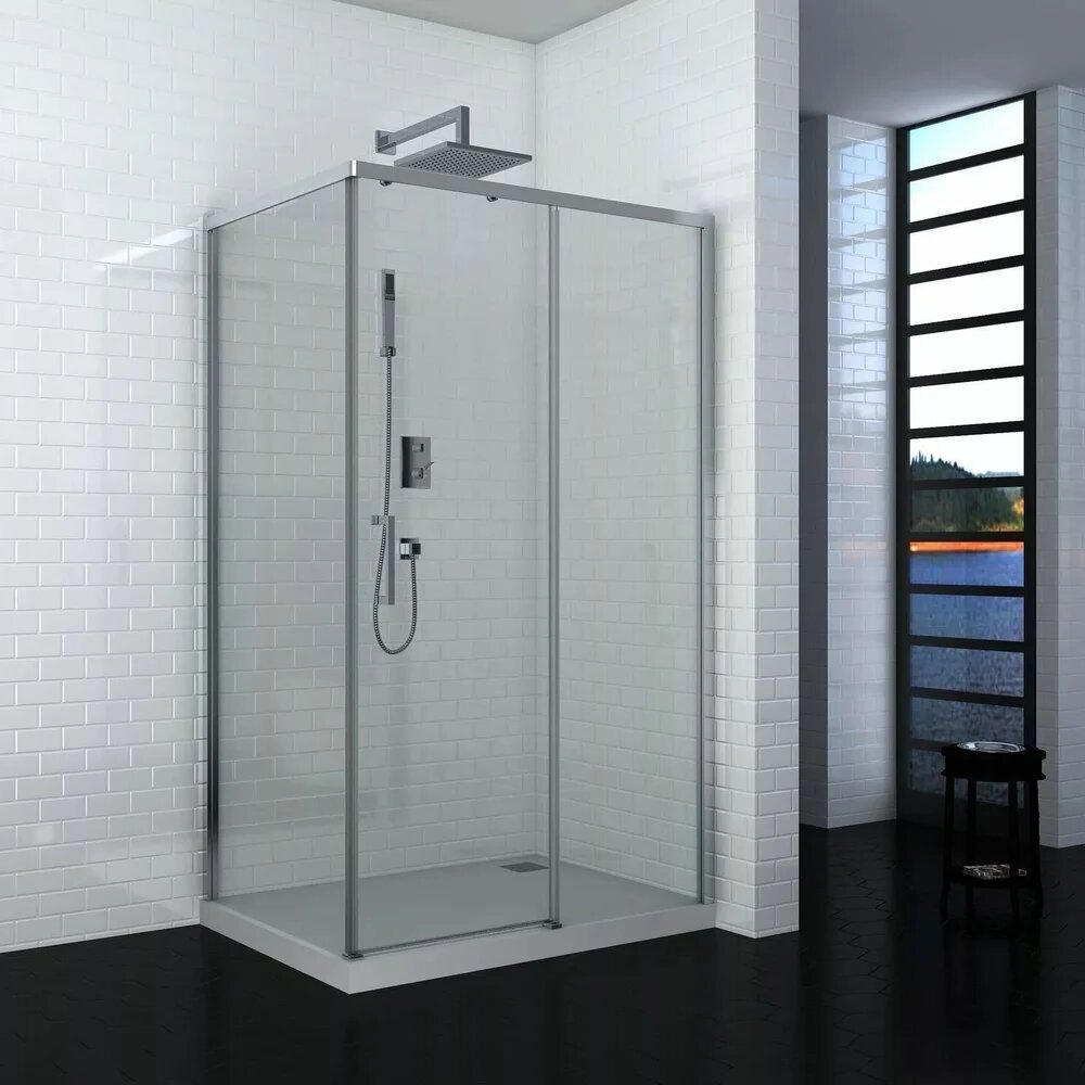 Душевой уголок Ceruttispa Vito 110 R без поддона, стеклянный, 108x78, прямоугольный, раздвижной, итальянский