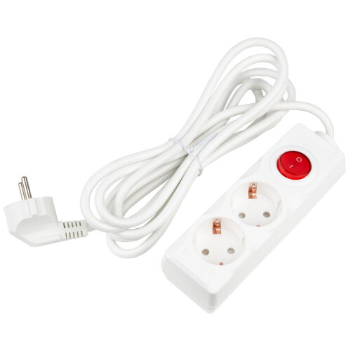 Удлинитель Uniel S-GCU2-3B WHITE Ultra, шнур 3м, 2 гнезда, 16A, с/з. Белый, UL-00010010