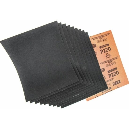 Бумага наждачная водостойкая Arnezi 23x28, P220 DIY, 10 шт.
