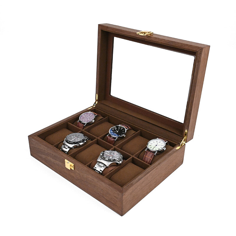Новинка в наличии: 10-слотовый коробка для часов, ретро деревянная коробка для хранения и демонстрации часов, 10-ячейка, коробка для часов, дропшиппинг