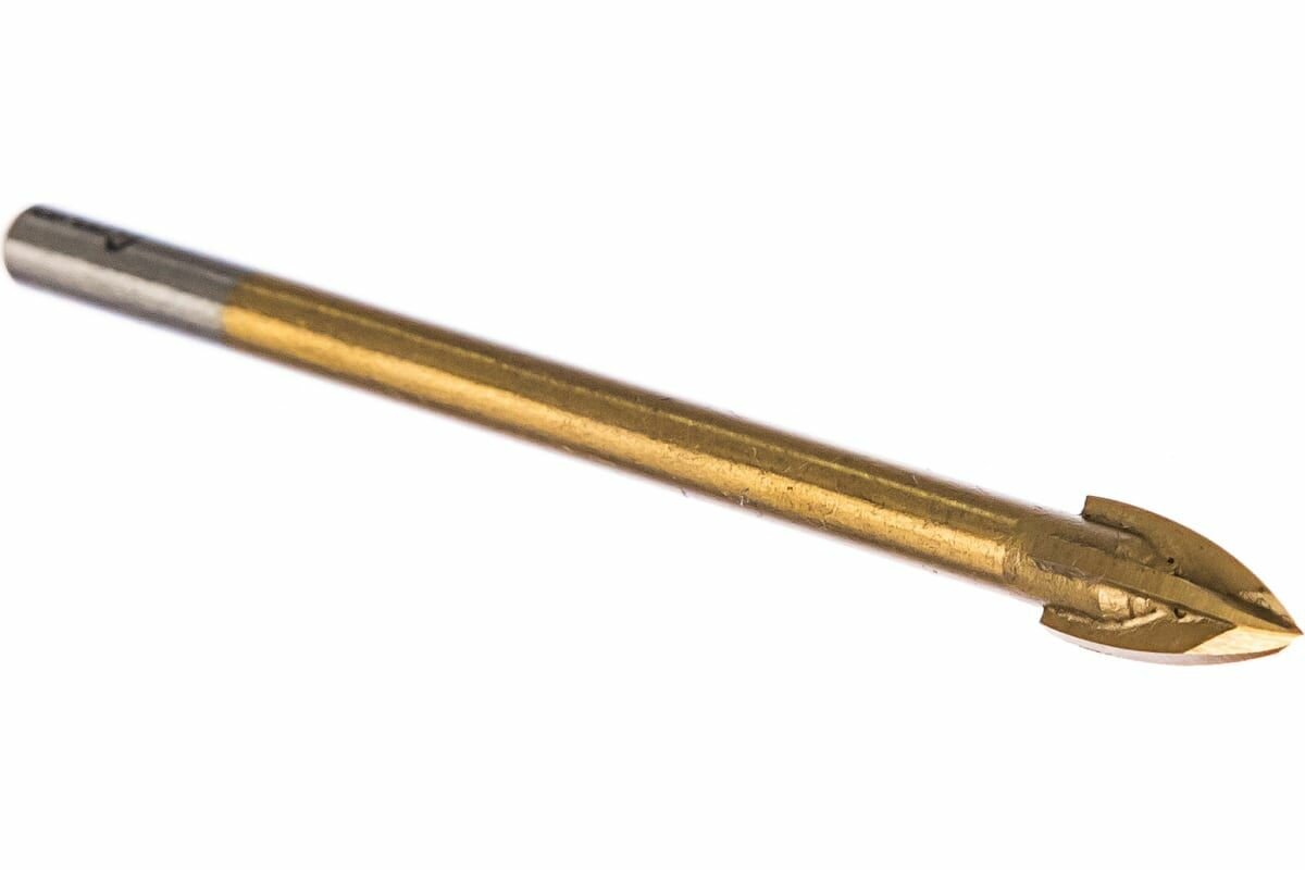Сверло для стекла и кафеля,6x72 мм твердосплавное "Практика"