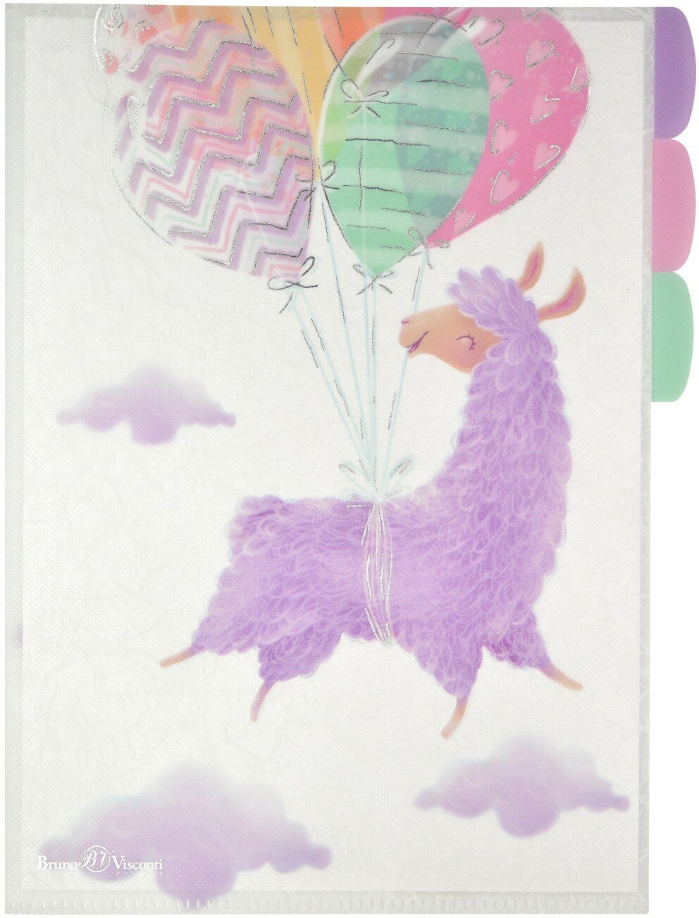 Папка-уголок Лавандовые ламы, А4, 3 отделения, в ассортименте