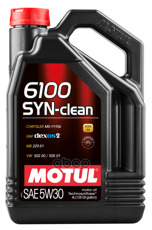 MOTUL Масло Моторное 5W30 Motul 4Л Синтетика 6100 Syn-Clean Sn/C3