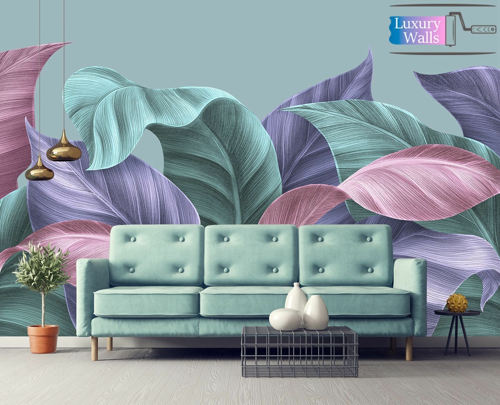 Фотообои 3d на стену флизелиновые Листья 400х270 см Luxury Walls AM14804