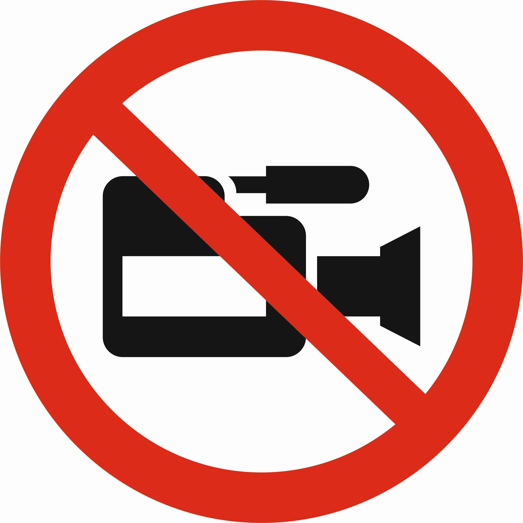 Запрещающий знак Р47 "Съемка видеокамерой запрещена" диаметр 300 пленка, уп. 2 шт.