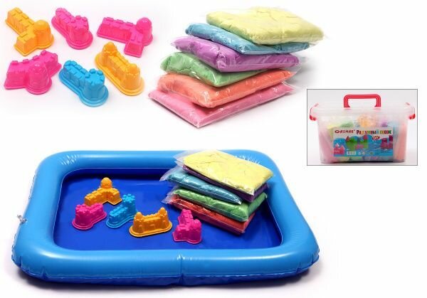 Радужный песок с формами 3000 гр. с , в контейнере