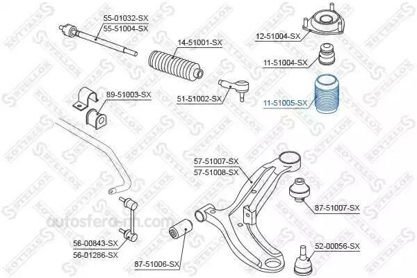STELLOX 1151005SX пыльник амортизатора переднего!\ Hyundai Accent 99>