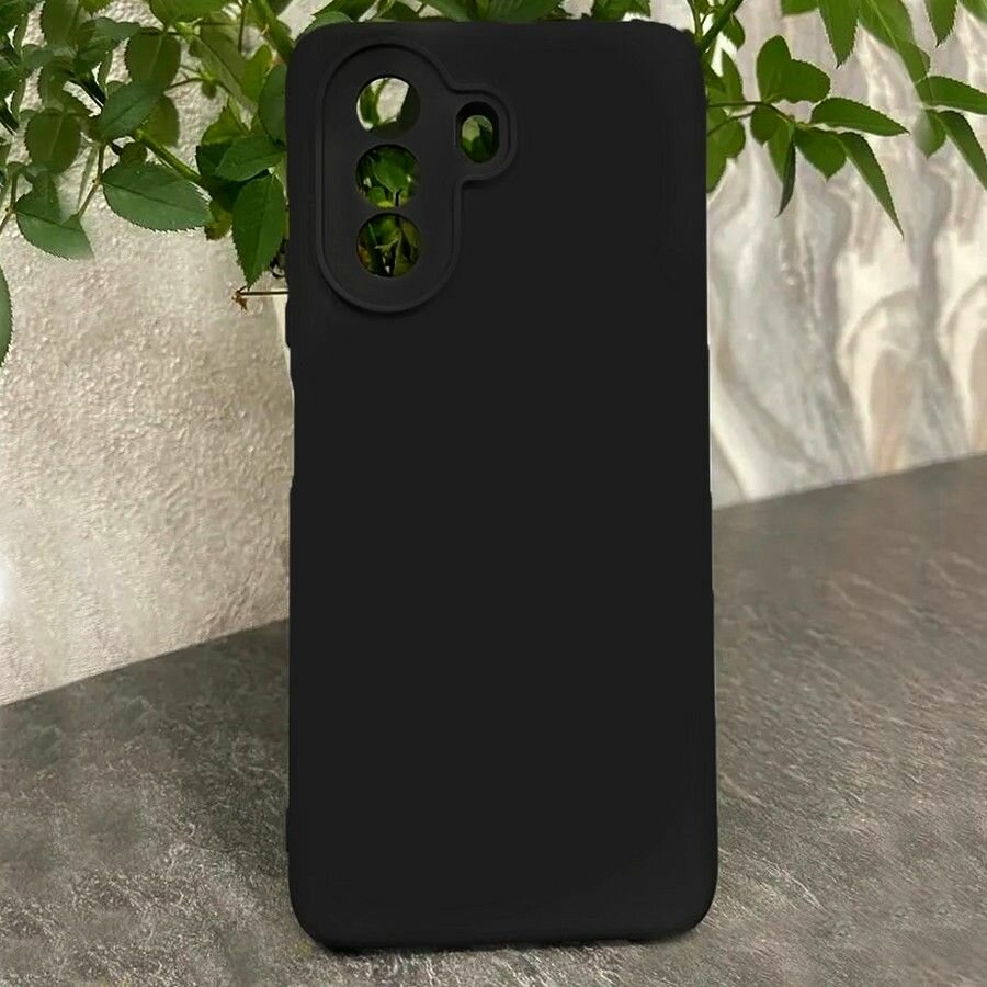 Силиконовая накладка Silky soft-touch для Huawei Nova Y70 черный