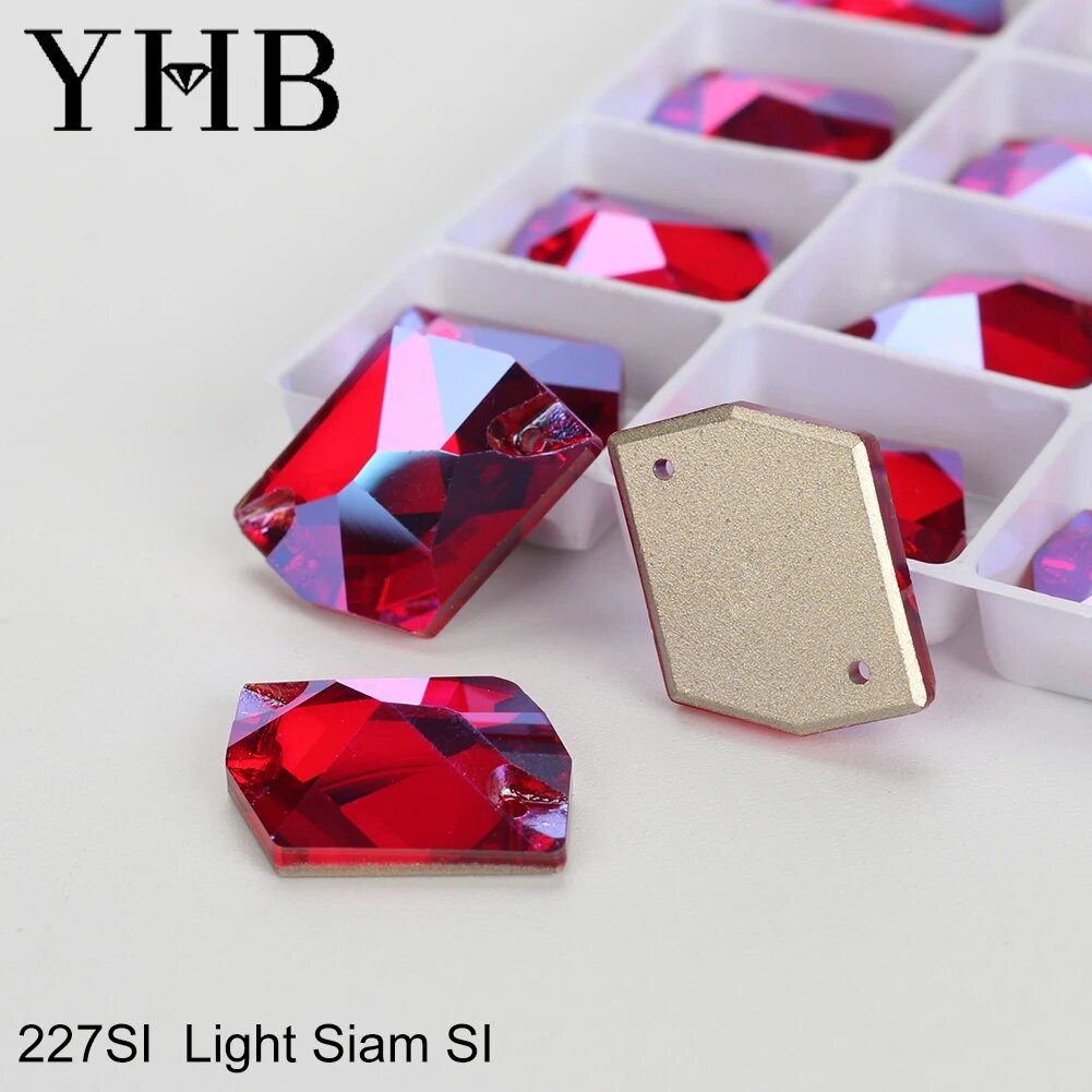 Стразы YHB космическое стекло кристалл AB лунный свет 15Pcs 17mm 21mm, 227SI Light Siam SI