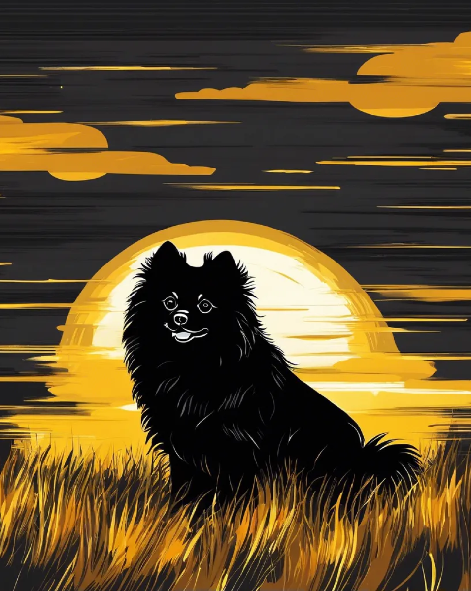 Картина по номерам "Чёрный шпиц" 40х50 см, хлопковый холст на подрамнике, акрил, Hobby Home