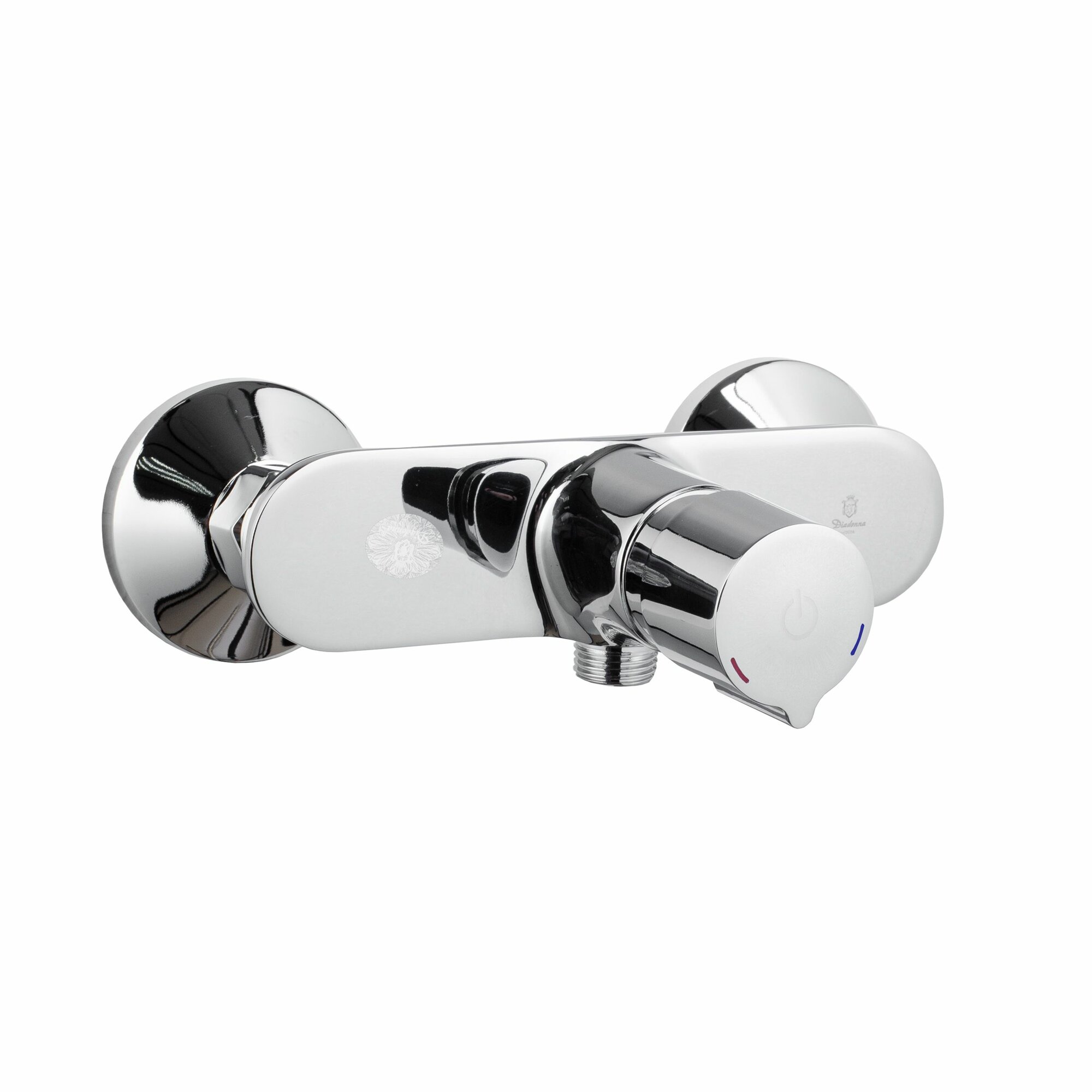 Смеситель для душа без лейки, без излива, с кнопочным механизмом, хромированный