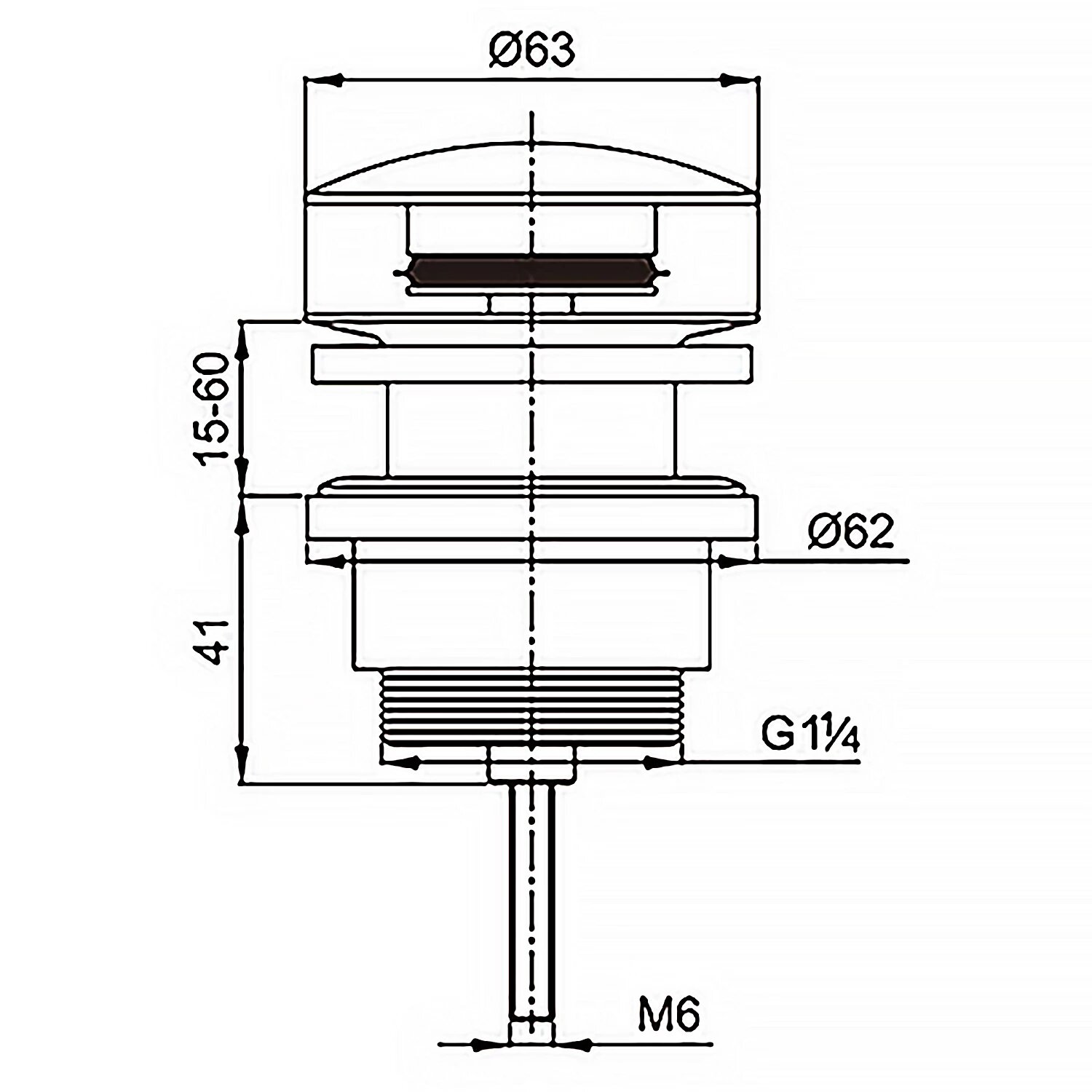 Донный клапан Azario Black CLIC-CLAC, бронза