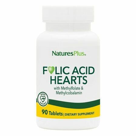 Natures Plus Folic Acid Hearts 400 мкг (90 таблеток) фолиевая кислота