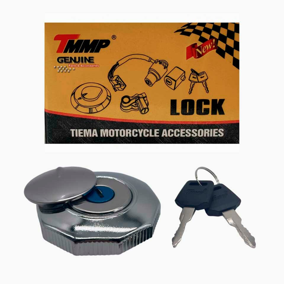 Крышка бензобака на мопед Альфа с замком хром