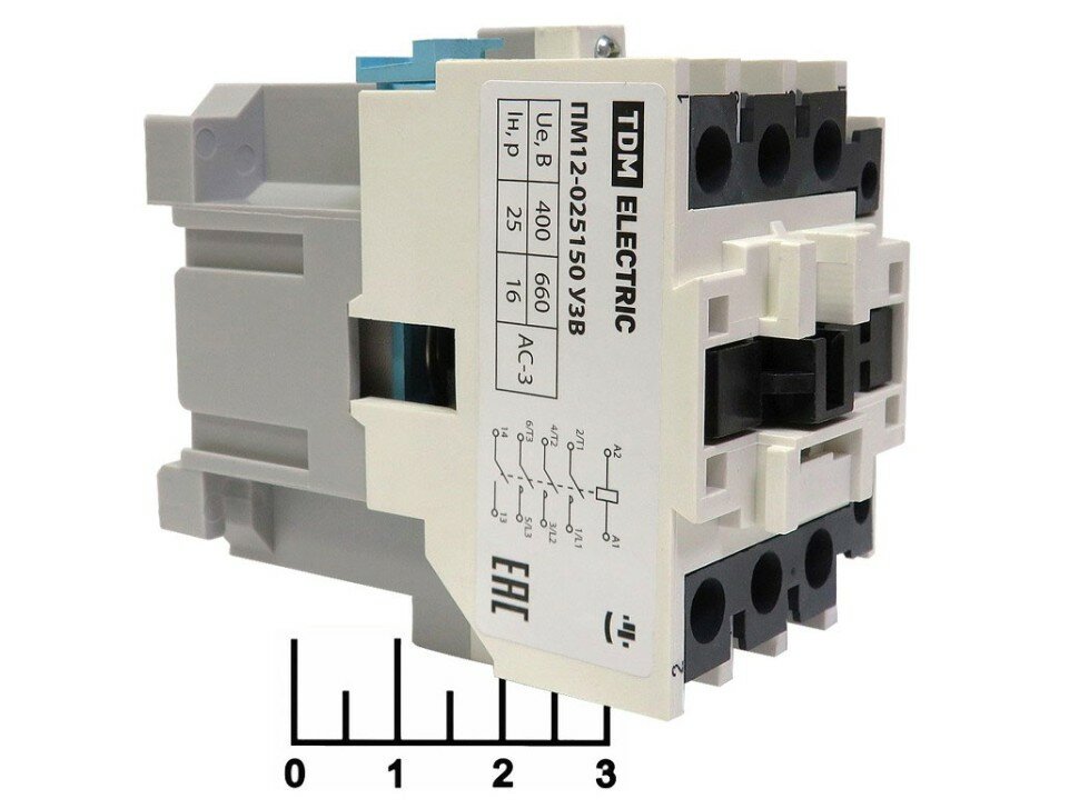 Контактор (пускатель) 220V 25A ПМ12-025150 TDM (дополнительные контакты NO) (SQ0714-0042)