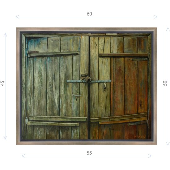 Картина Декор Депо Эдуарда Абжинова От ворот поворот Матовый холст в раме 50х60 см