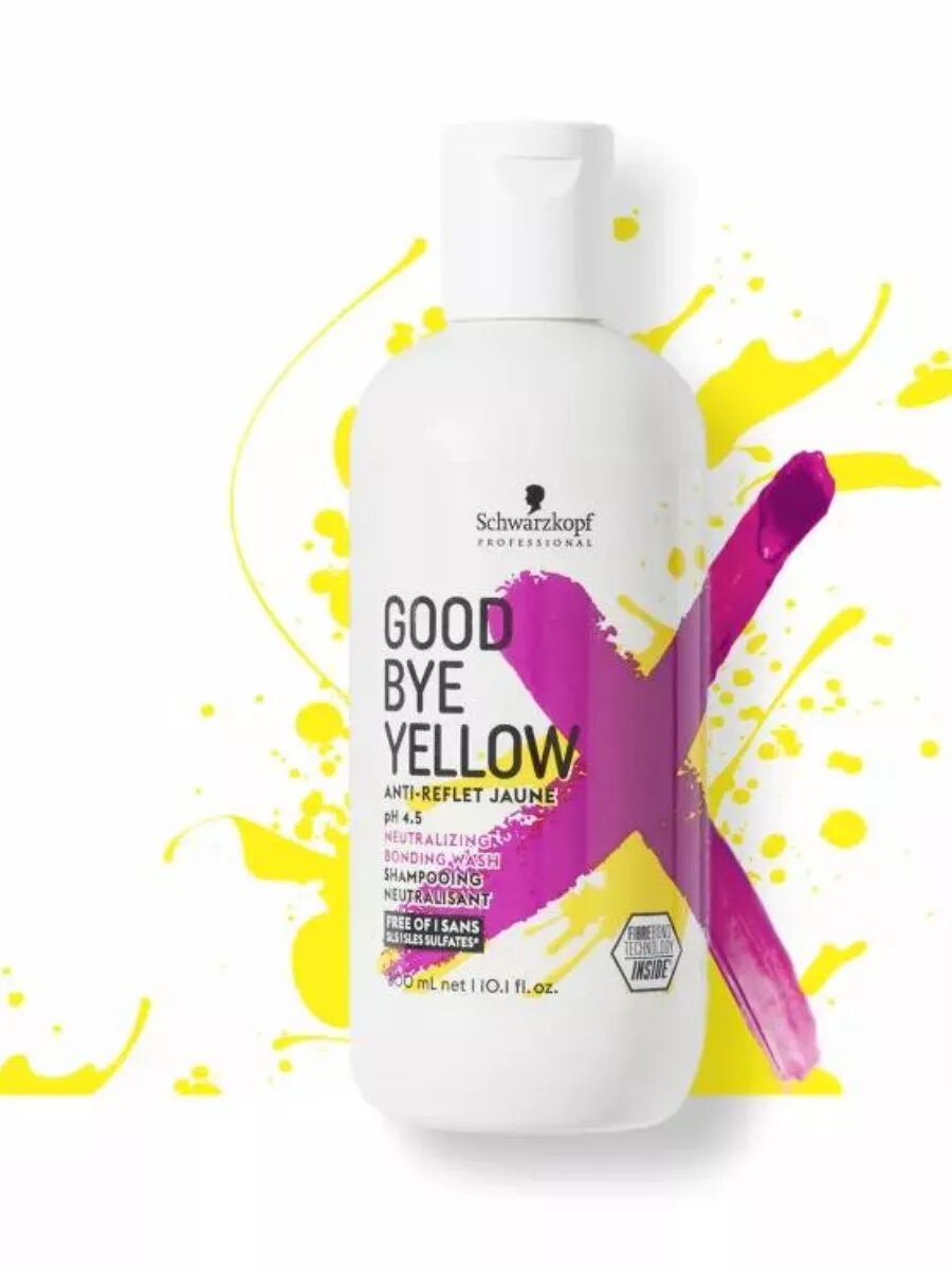 Schwarzkopf GOODBYE YELLOW Шампунь бессульфатный тонирующий 300 мл