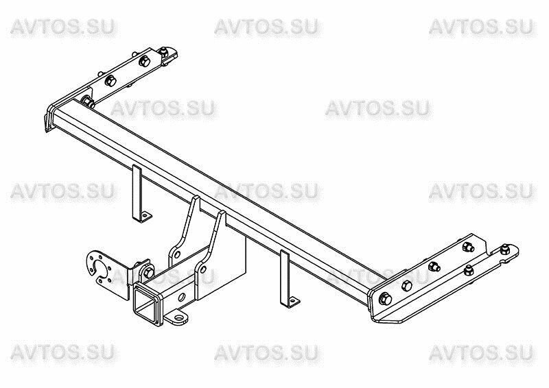 Фаркоп для GAZ Волга SIBER под квадрат 50х50, (без электрики) (паспорт и сертификат) AvtoS. GAZ-11
