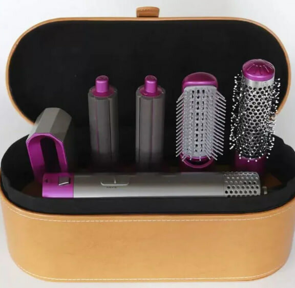 Стайлер для волос 5в1 с кейсом саквояжем Мультистайлер щипцы для завивки (плойка) фен щётка с 5-ю насадками брашинг