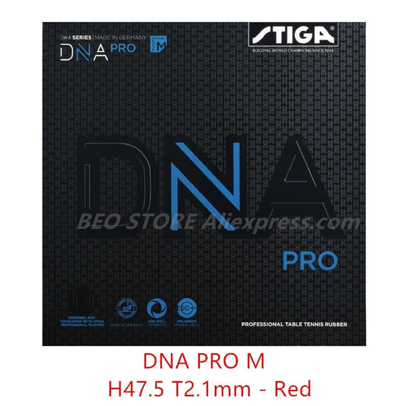 STIGA DNA PRO M / DNA PRO H резинки для настольного тенниса Черный, DNA PRO M Red