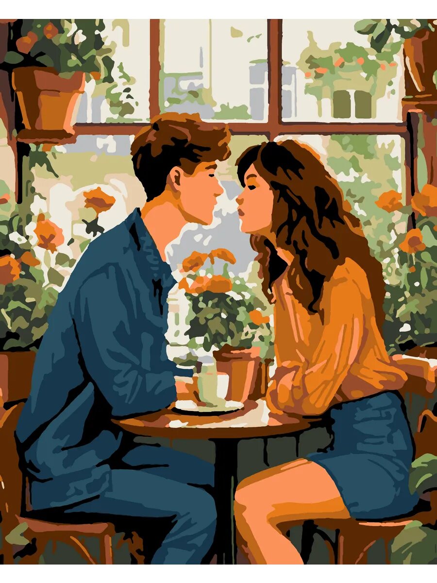 Картина по номерам Первое свидание 40х50 см на холсте с подрамником