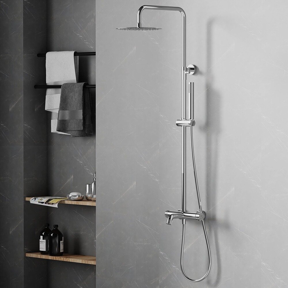 Душевая система из латуни с тропическим душем Vieir V403562 хром