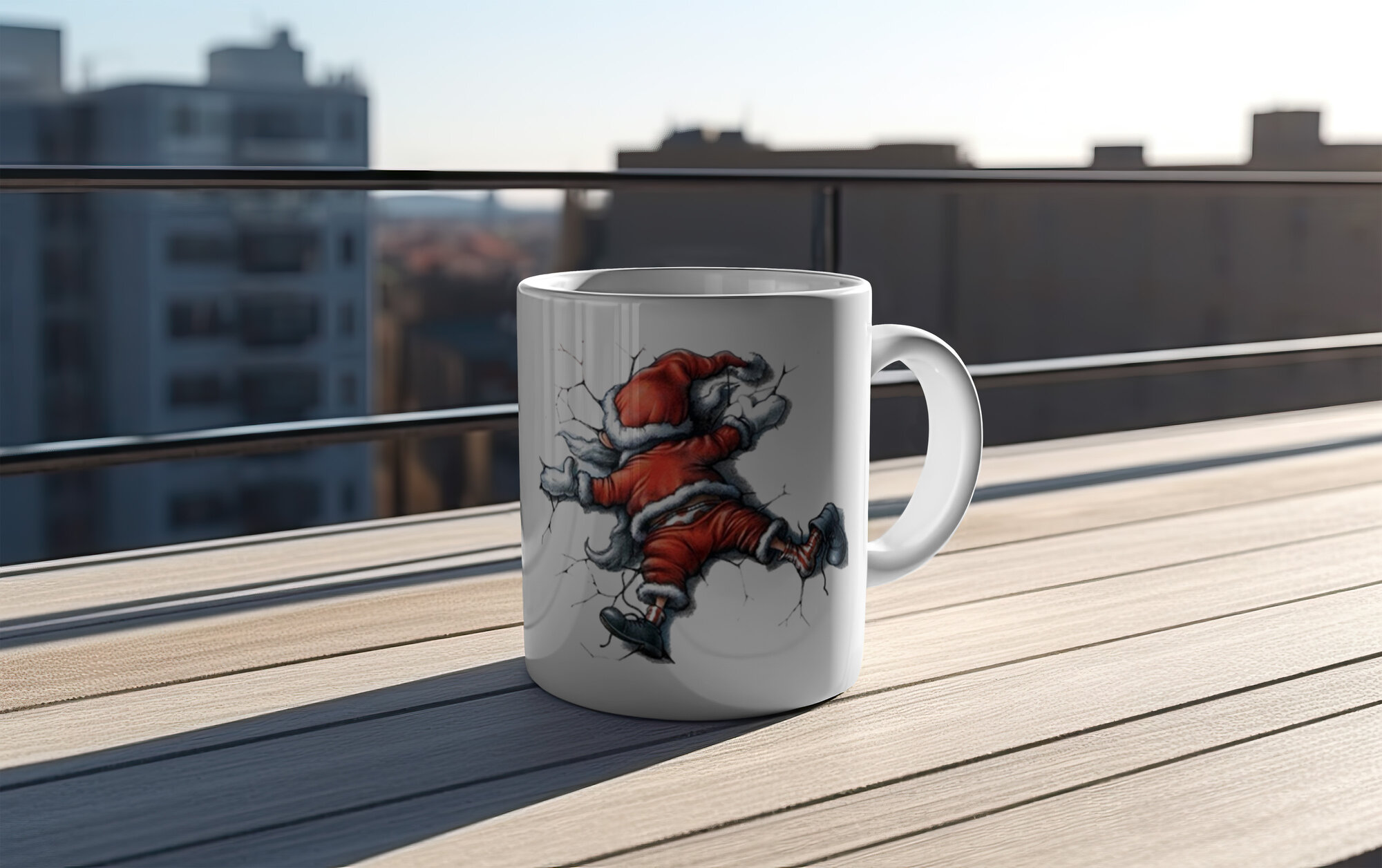 Кружка, чашка керамическая белая с ручкой, с рисунком "Уставший эльф", 330 мл, для чая, для кофе