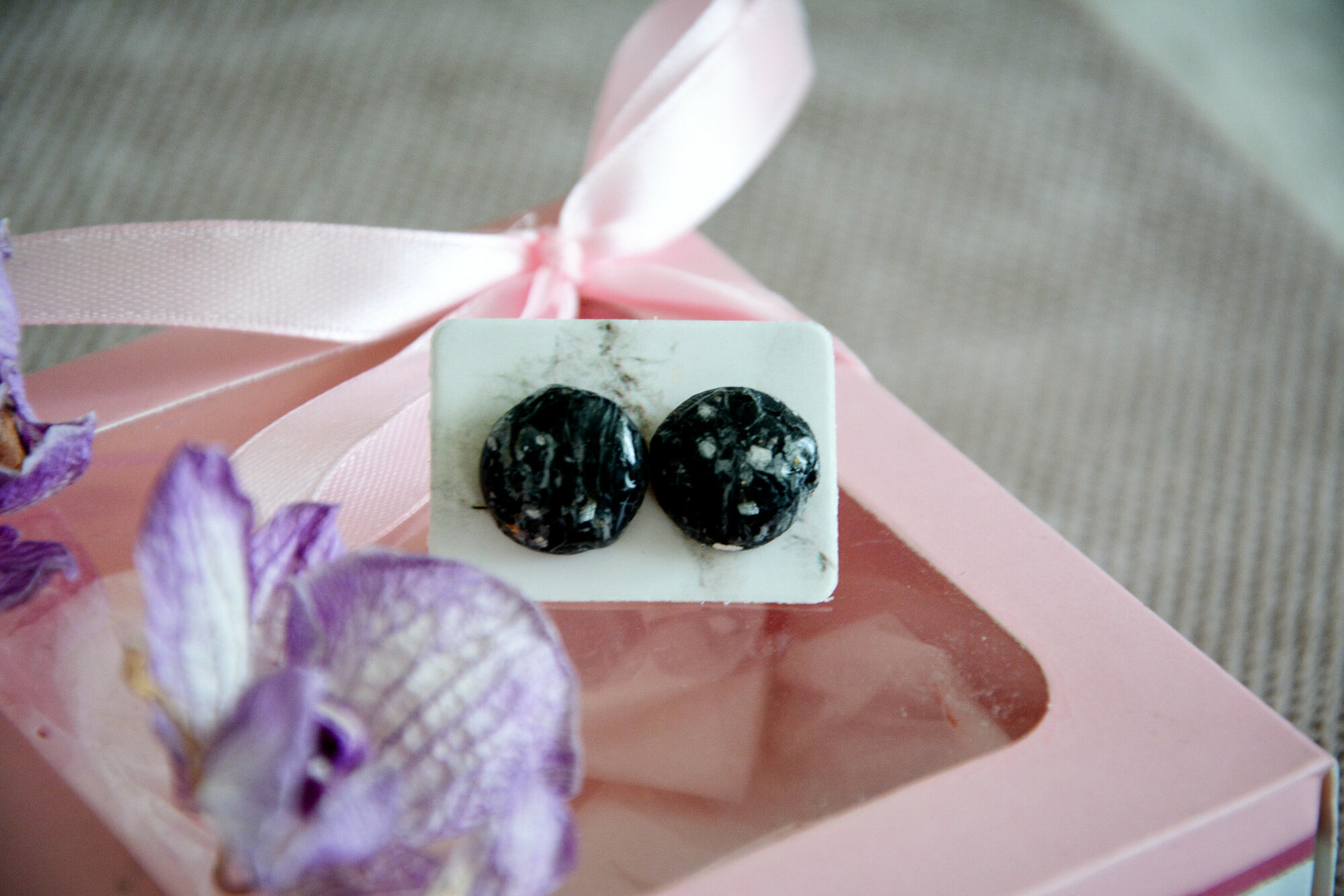 Серьги пусеты, полимерная глина