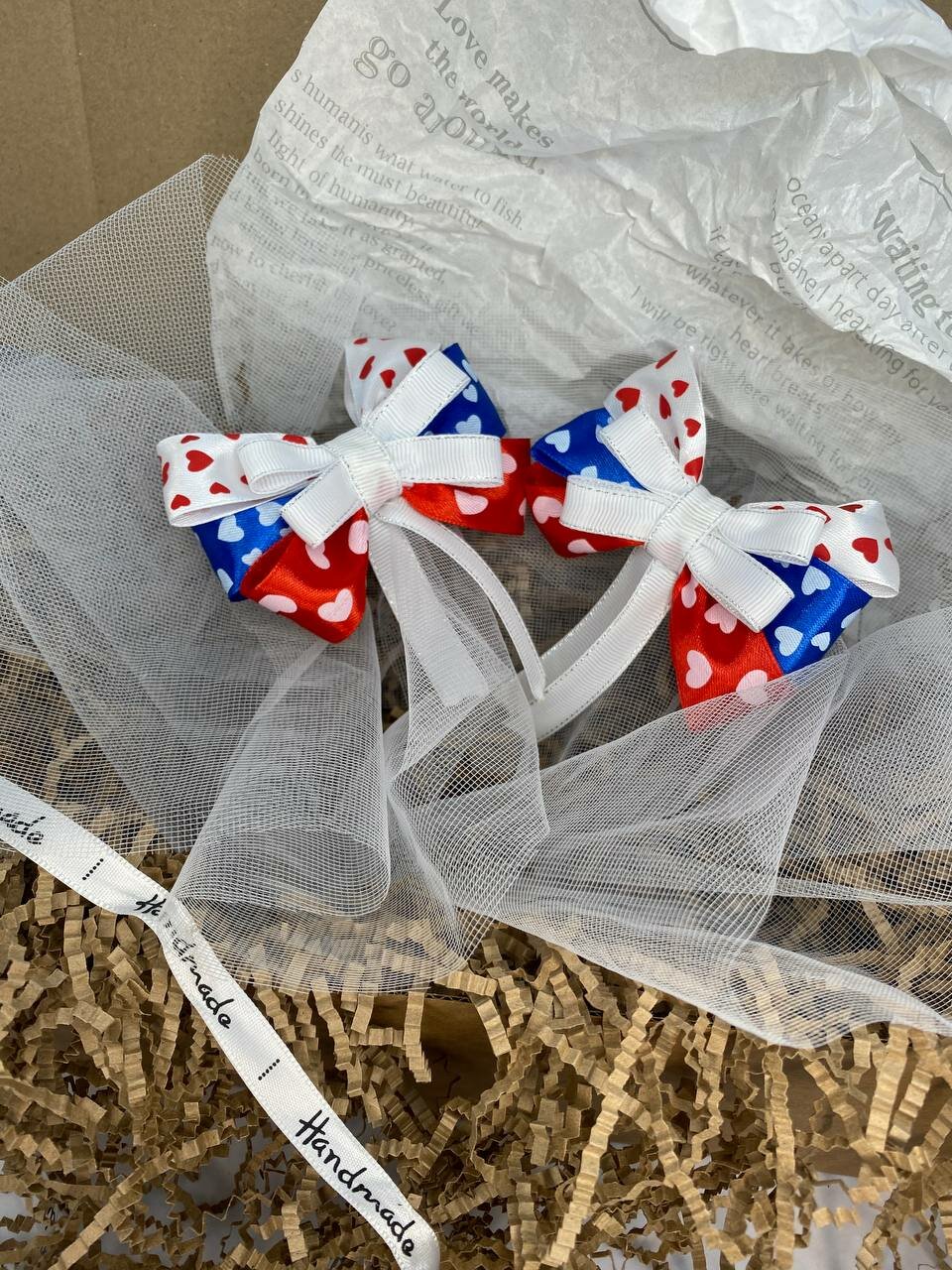 Бантики "Триколор-сердечки"