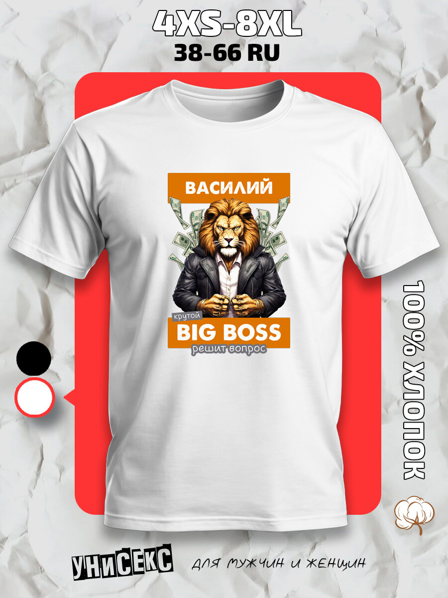 Футболка с принтом имя Василий Вася