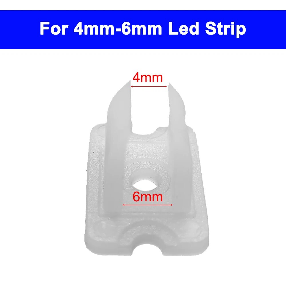 Фиксирующие зажимы для LED ленты FUNZENXIN 5-100 шт 20pcs, For 4mm-6mm Strip