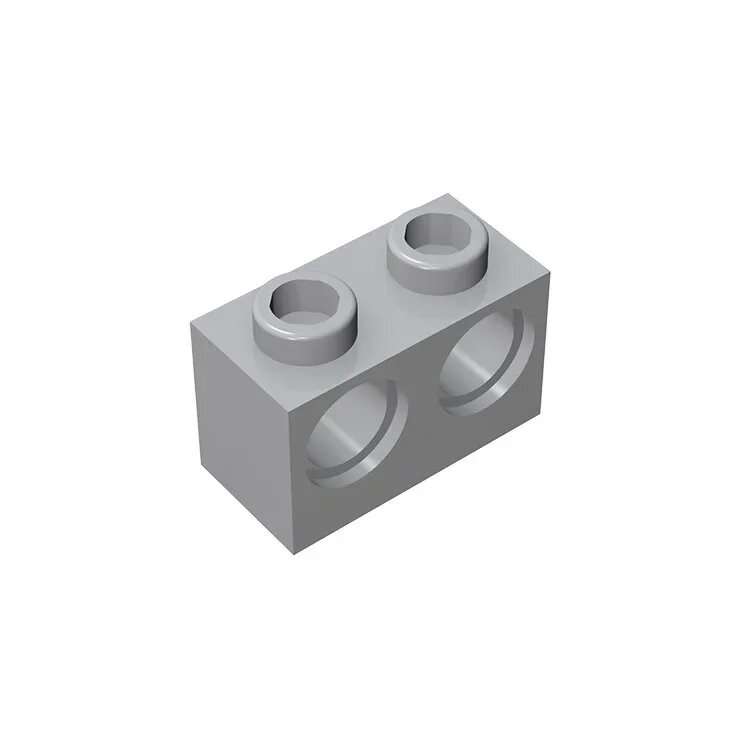 Пластиковый кубик Lego 1x2, Серый (071)