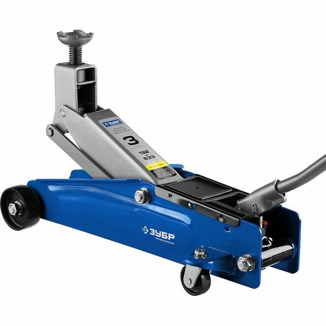 Домкрат гидравлический подкатной T77 Профессионал, ЗУБР 3т, 192-533 мм.