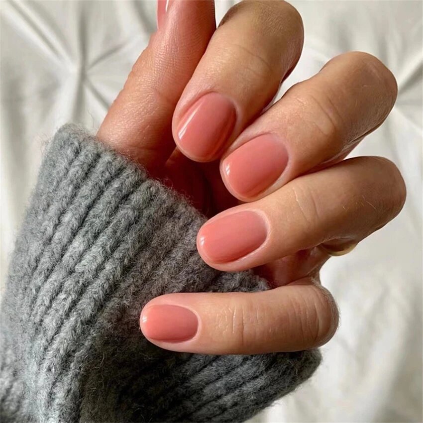 Акриловые накладные ногти 24 шт, короткие, однотонные, набор PDJ2847-Fake nails