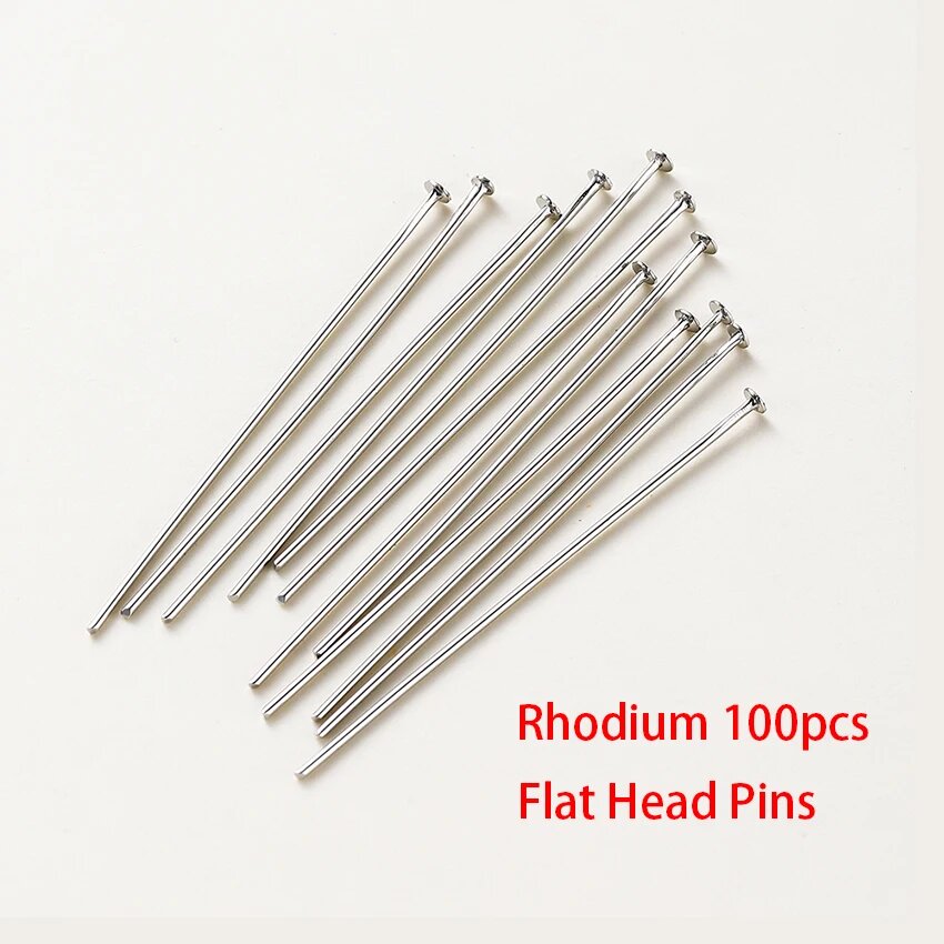 Золотые латунные булавки St.kunkka для ювелирных изделий 0.6mm x 30mm, Platinum Flat Head