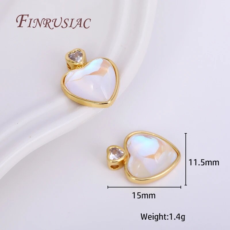 Кулоны сердце FINRUSIAC, 18K позолота, 15x11.5 мм, 3 шт.