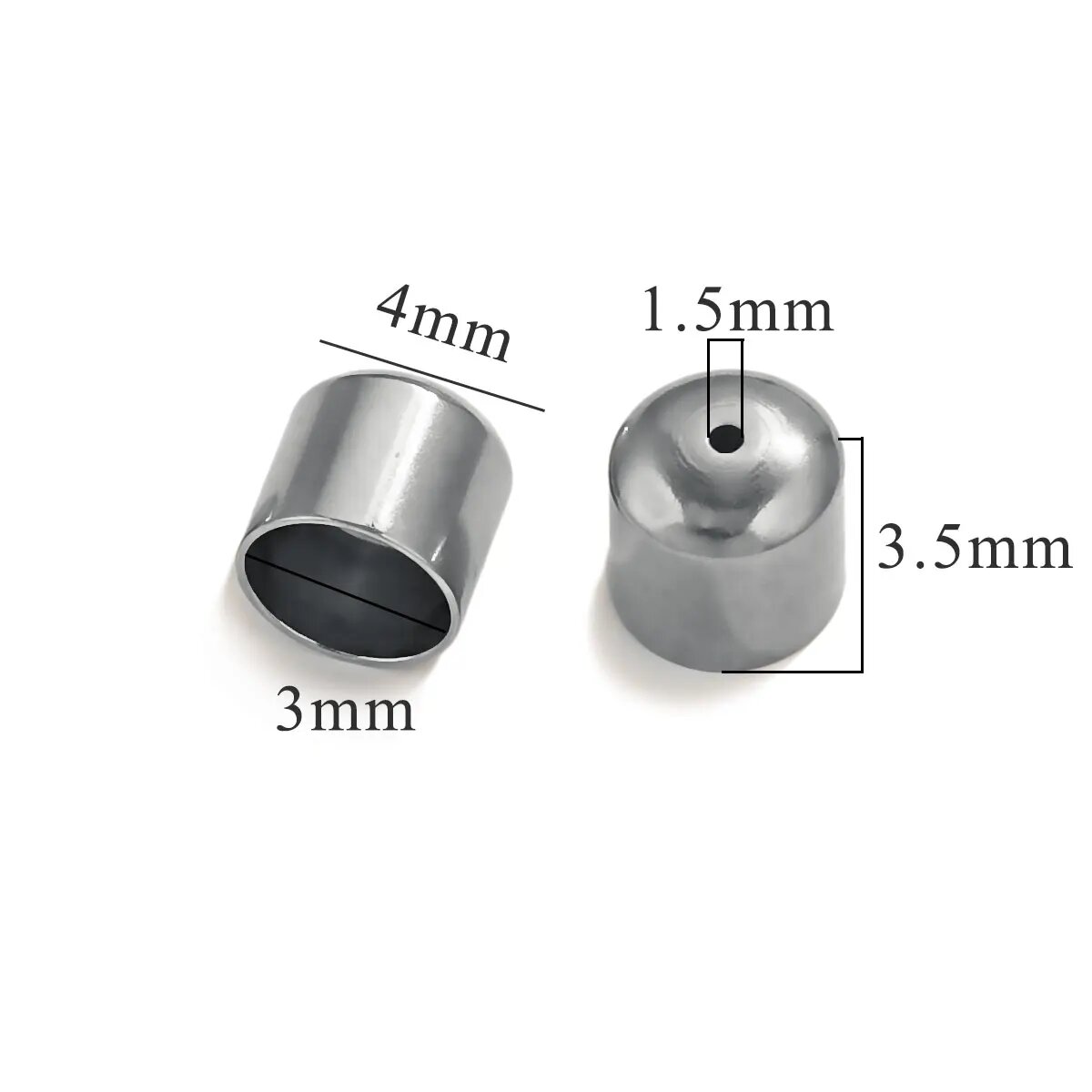 Заглушки для шнура из нержавеющей стали, Steel, Hole 3.0mm