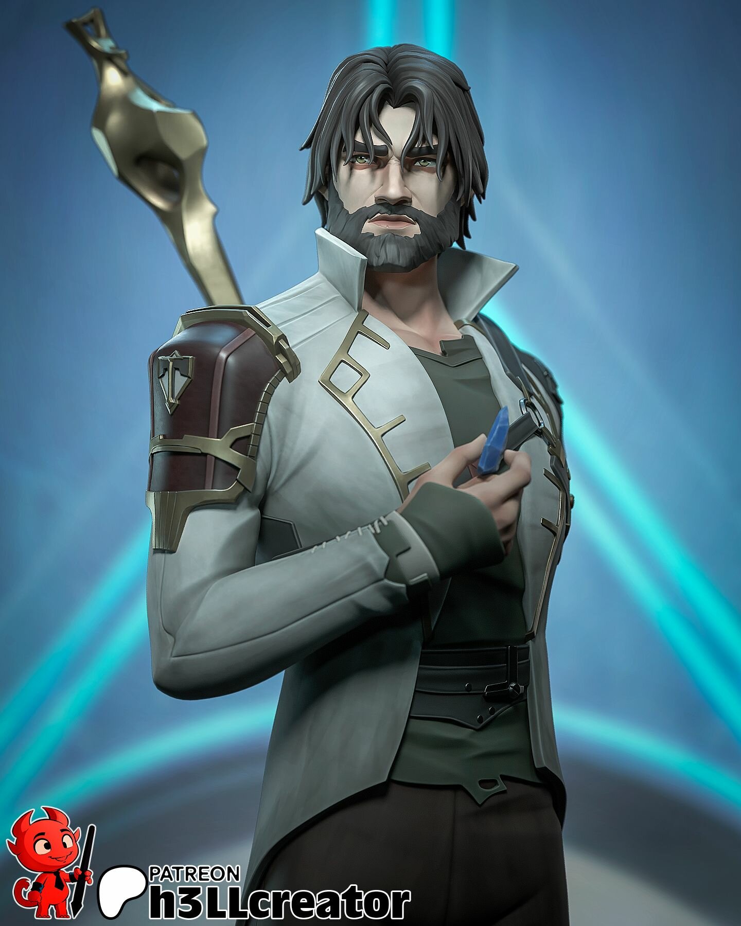 Фигура модель Джейс, фан-арт, Jayce (Arcane), 194 мм