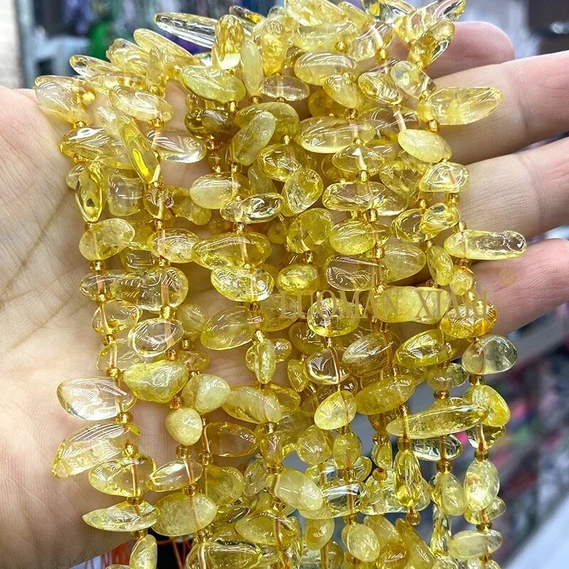 Натуральные бусины цитрин LUOMAN XIARI 11-18 мм Citrine