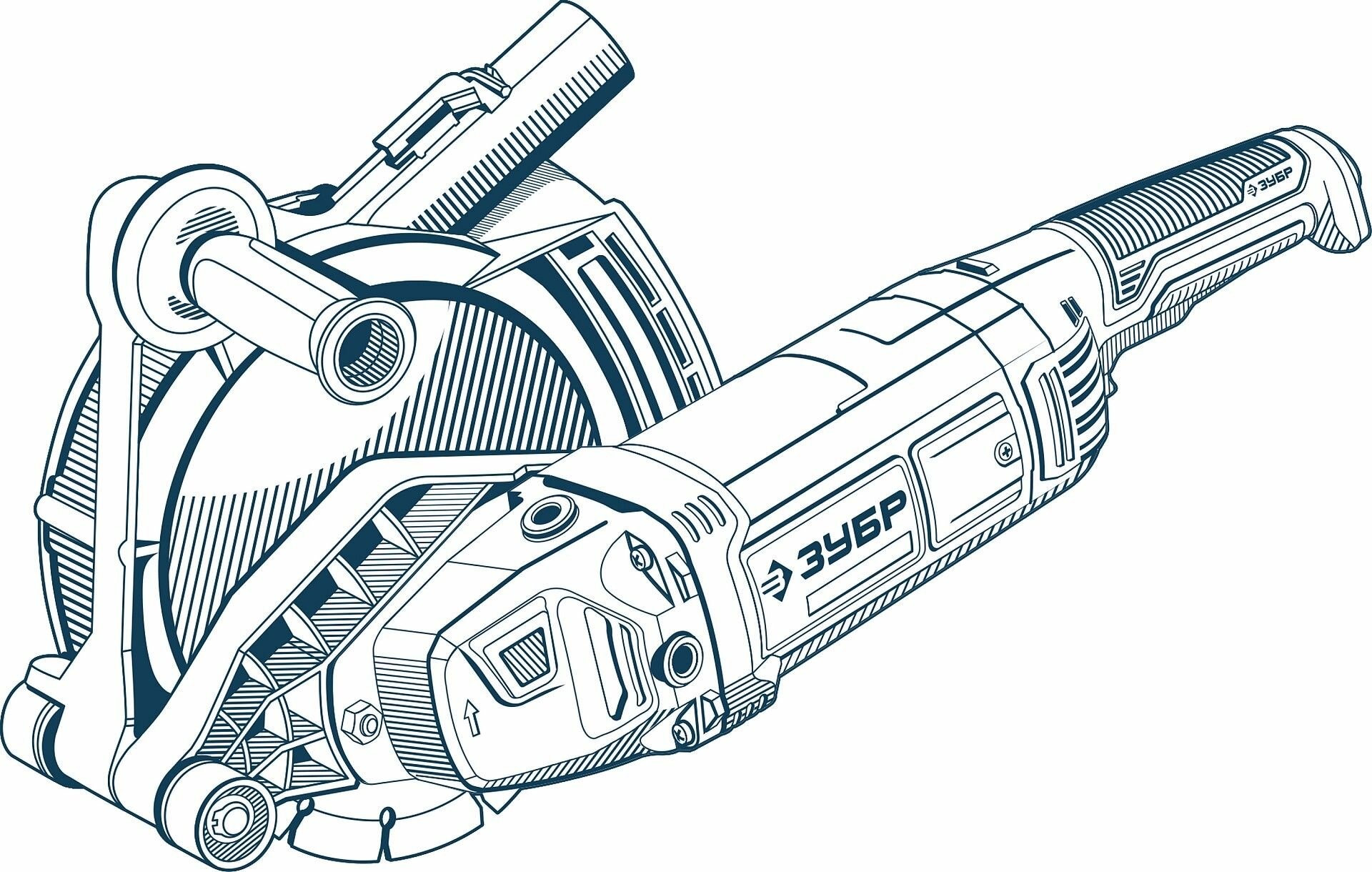 Штроборез (бороздодел) Зубр d 180 мм, 2200 Вт, 45 мм, ЗШ-П45-2200 ПТ