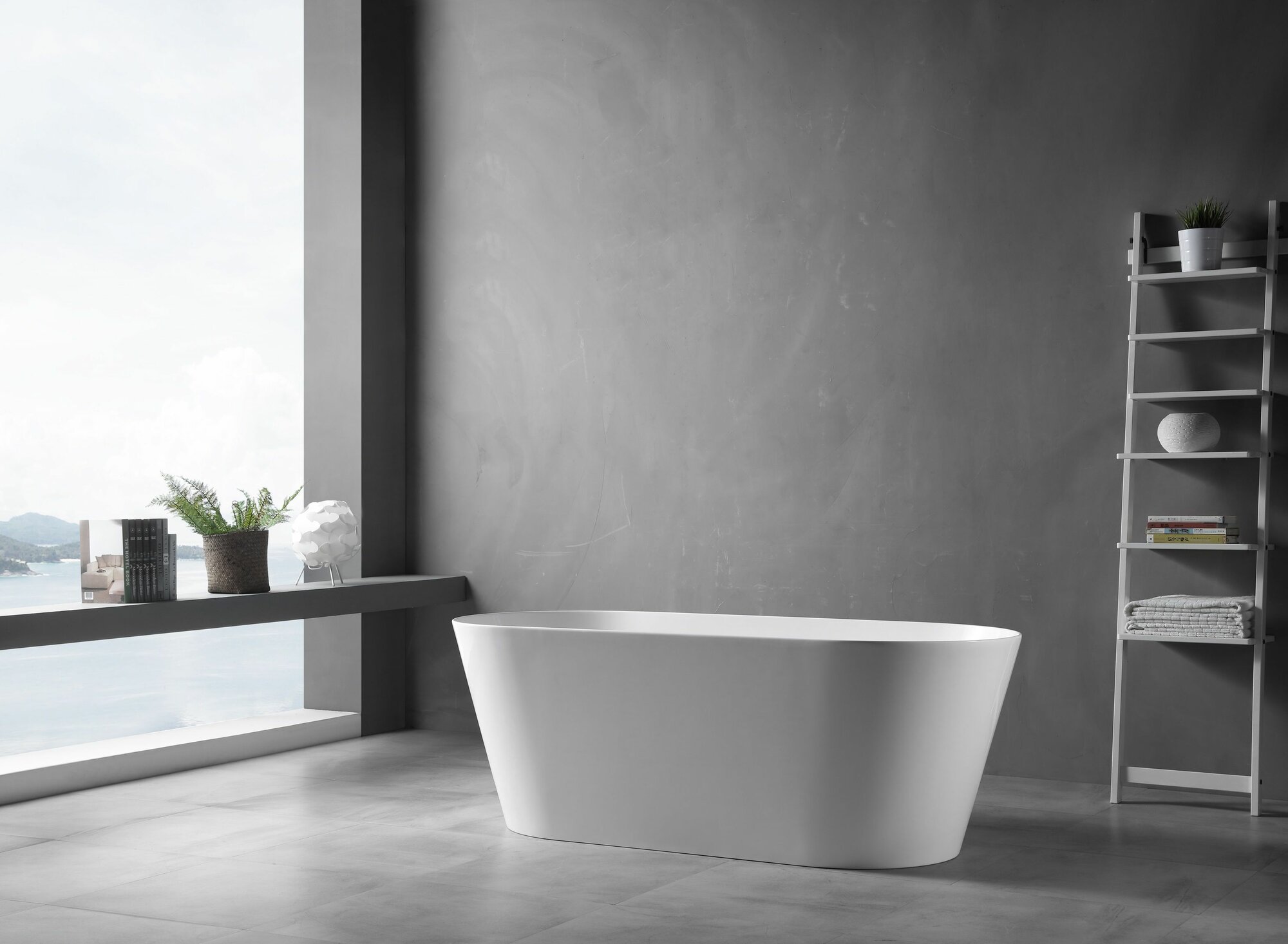 Zenon Leman, акриловая ванна закругленной формы, 180x80xh60 см, цвет белый глянцевый