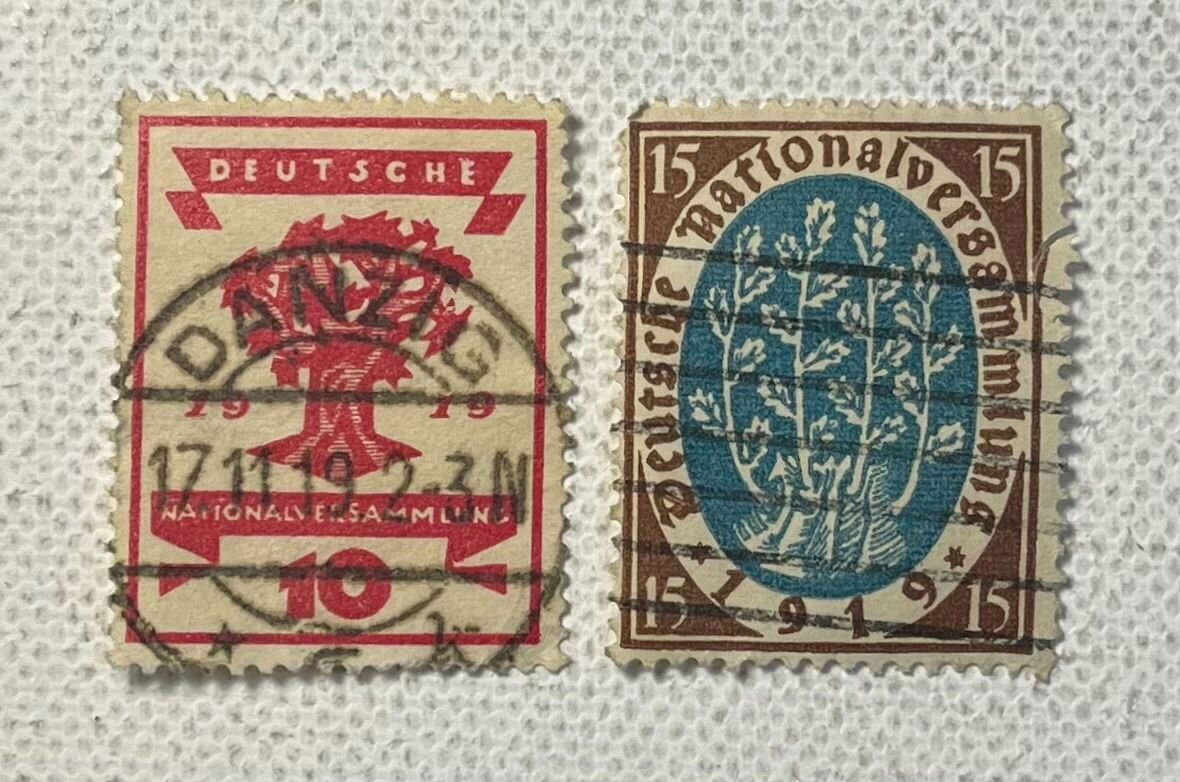 Германия 1919 года набор марок "Национальное собрание. Дерево"(2шт.)